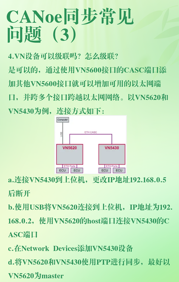Polelink上海北汇信息 的想法: 【时间同步之常见问题3】4.VN设备可以级联吗？怎么级联？是可以的，通过使用VN5600接口的CASC ...