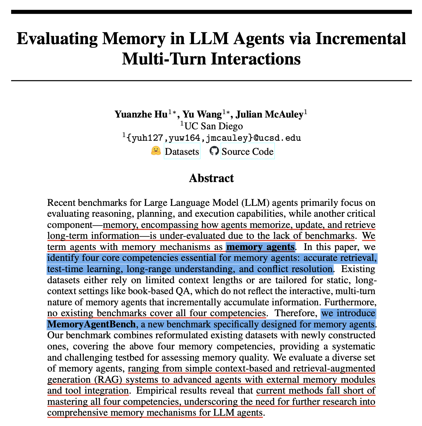 机器爱学习 的想法: MemoryAgentBench: 专门测试Agent的memory能力 | 背景：Memory是Agent的重要能力 ...
