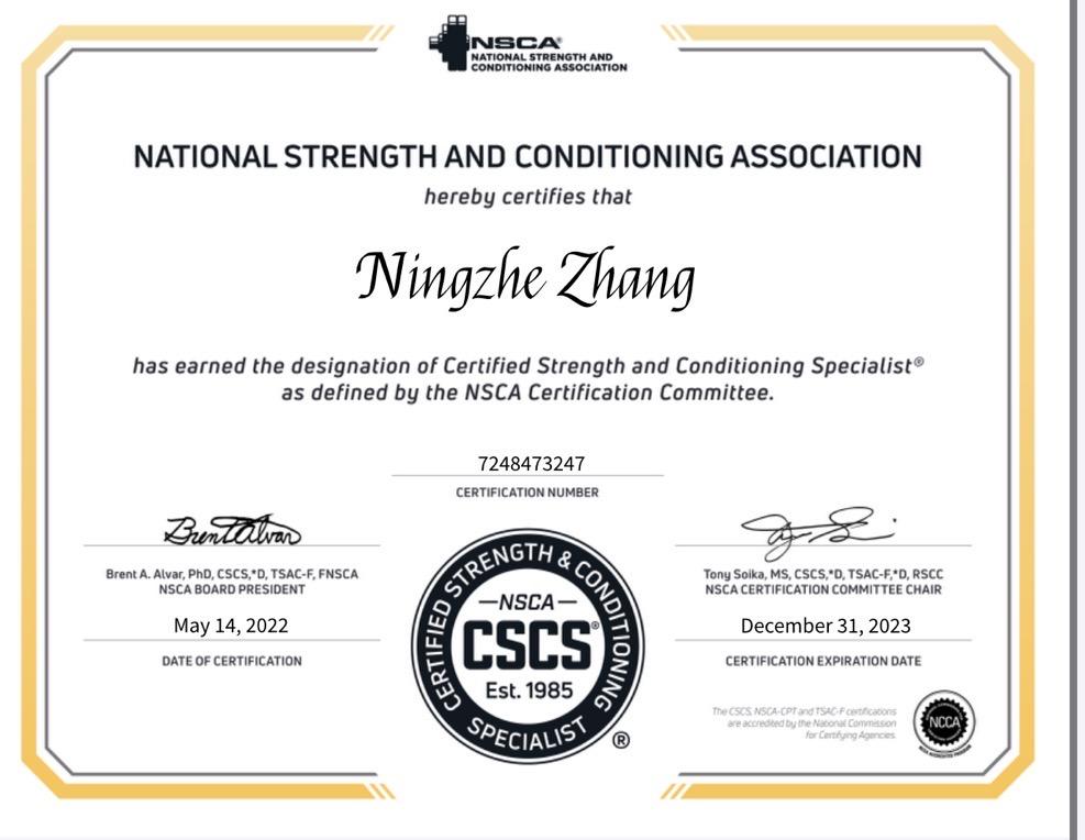 Focus 的想法: NSCA-CSCS ACE-CPT两个国际认证啦 - 知乎