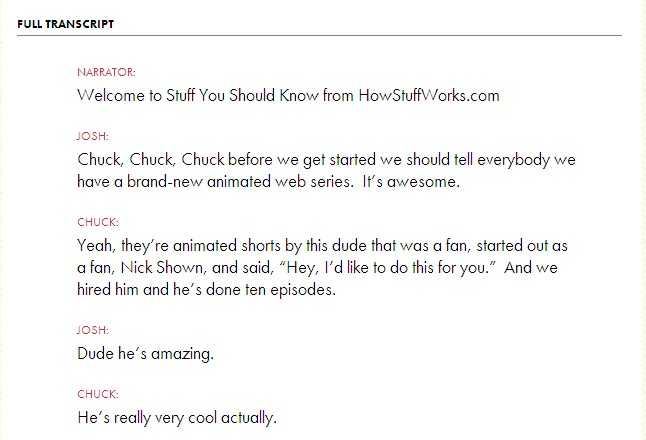 有哪些英文电视节目或 Podcast 在官网可以找到脚本或字幕 ( transcript )？ - 知乎