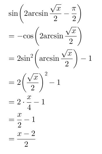 2arcsin（(√x)/2）-π/2和arcsin（(x-2)/2）如何转化运算？ - 知乎
