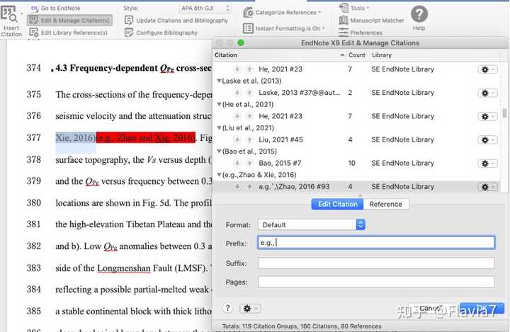 请问SCI论文书写中如何用endnote在引文中插入e.g.？ - 知乎