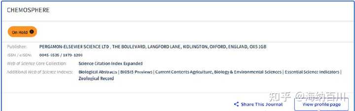 Chemosphere期刊怎么样？好发吗？审稿速度快吗？ - 知乎