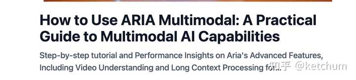 如何评价最新开源多模态大模型ARIA Multimodal？ - 知乎