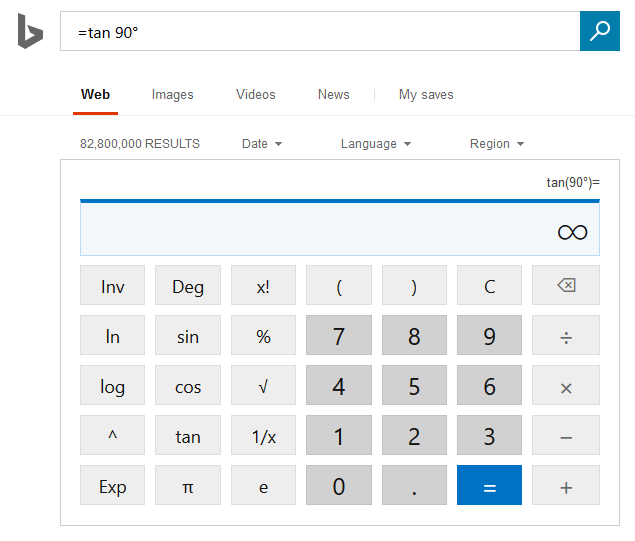 为什么tan 90°拿计算器算出来是1.63312394e16？ - 知乎