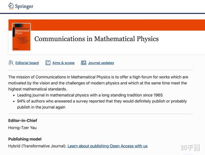 Comm.Math.Phy这个杂志怎么样？ - 知乎