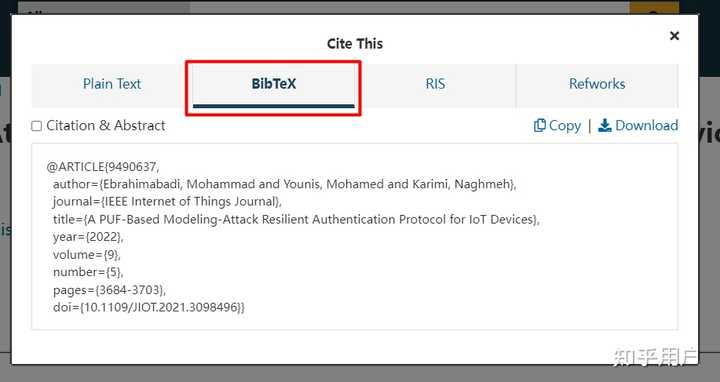 如何方便地找到文献的bib格式？ - 知乎