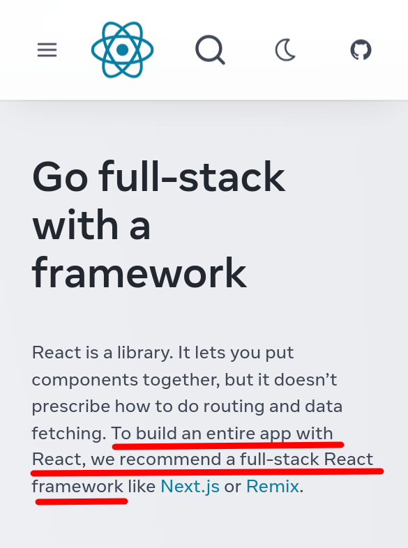 如何看待React新版文档的推荐启动框架改为Next.js、Remix、Gatsby和Expo？ - 知乎
