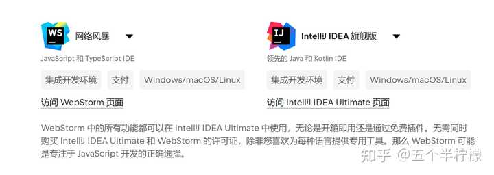 Intellij IDEA 与 Webstorm 的区别是什么,哪个更好? - 知乎