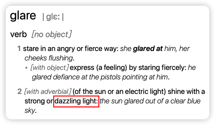 dazzle 和 glare 的区别是什么? - 知乎