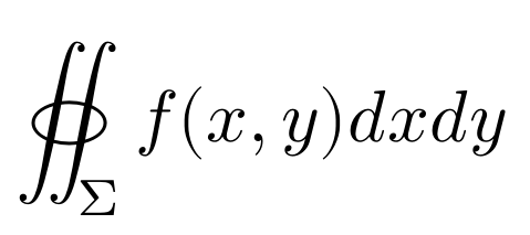 环路二重积分 对应LATEX符号？ - 知乎