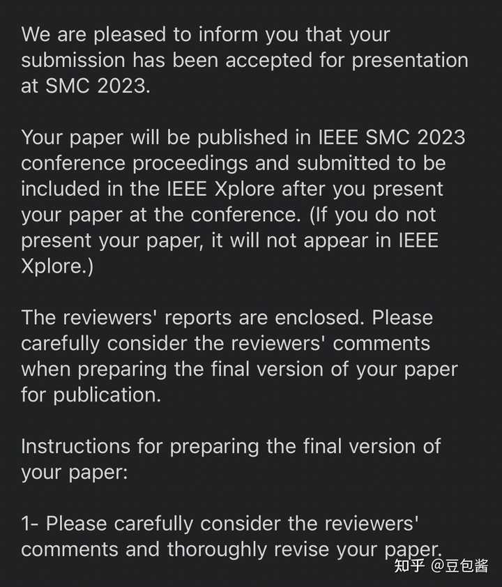 有收到IEEE SMC 2023会议的录用通知的吗？ - 知乎