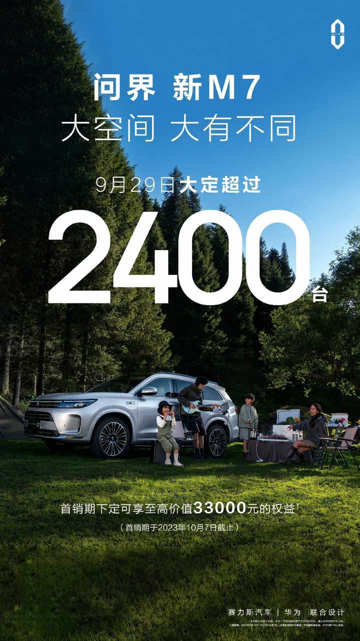 问界新M7日均订单量破1500+，智界S7、问界M9分别将在11、12月上市，如何看待华为智选车业务？ - 知乎