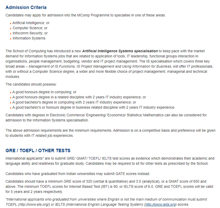 985，均分84多，如果无GRE，可以去nus，ntu读计算机方向的授课型研究生吗？ - 知乎