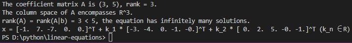 Python 如何计算线性方程组 Ax=b 的通解？ - 知乎