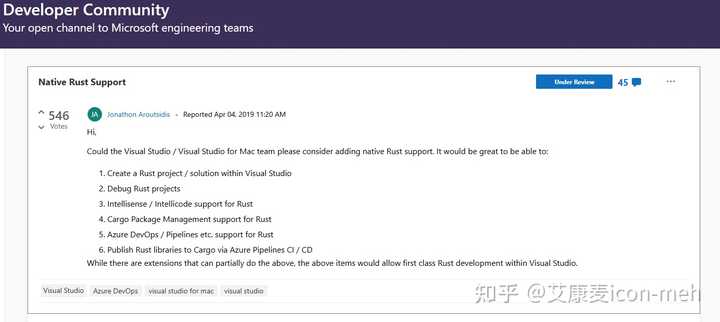 visual studio为什么不支持rust？ - 知乎