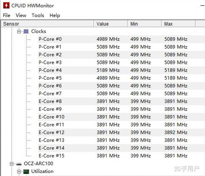 有什么监控CPU每个核心实时频率的软件？ - 知乎