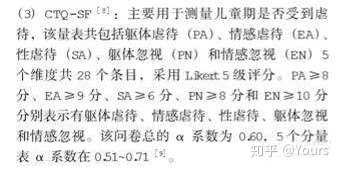 童年期创伤问卷（CTQ）哪几道题属于哪个分量表怎么细分？ - 知乎