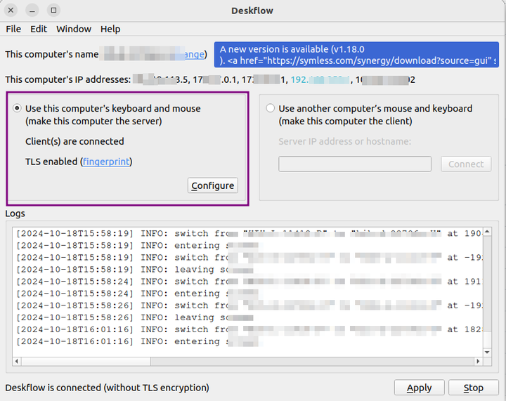 一套键鼠如何控制两台电脑，且不需要按键切换，鼠标无缝滑屏。? - 知乎