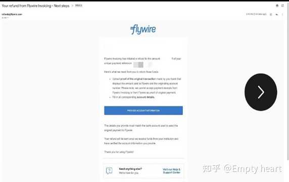 请问有flywire飞汇退款退学费的人吗？这个怎么操作啊？ - 知乎