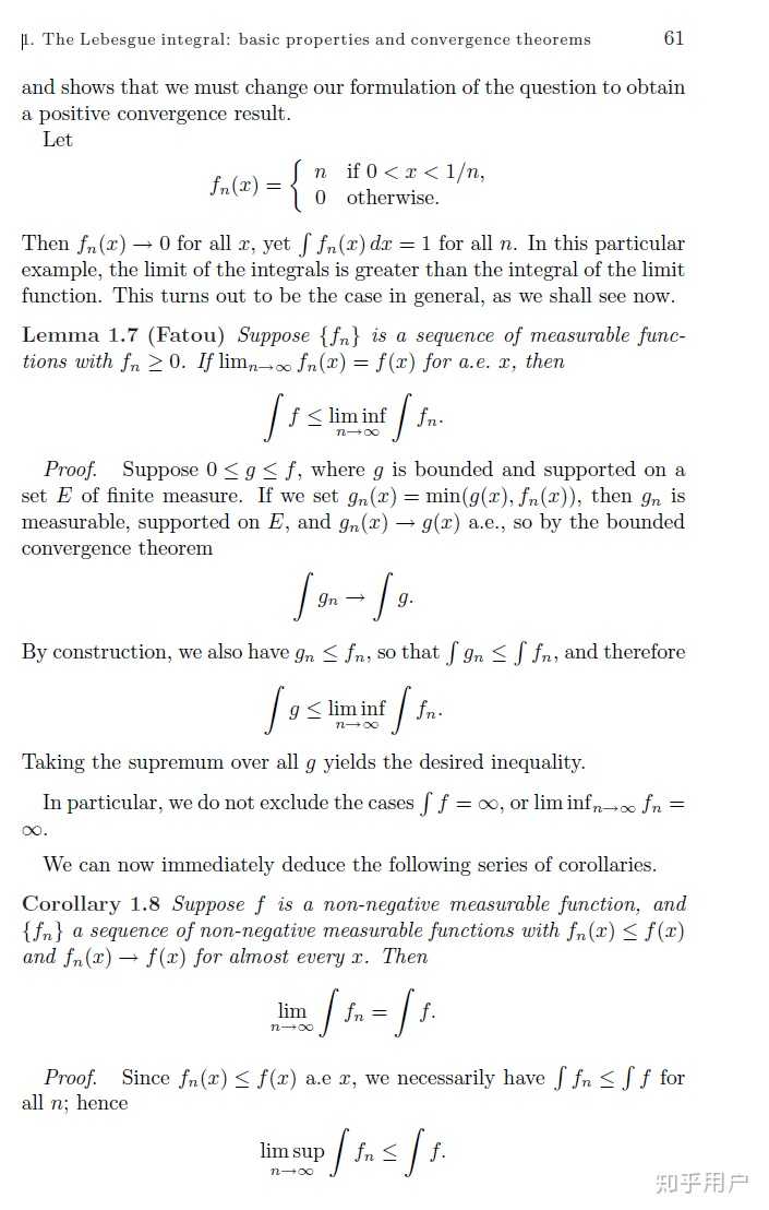 法图-勒贝格定理是什么? - 知乎