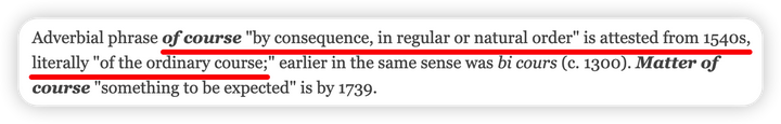 of course 表示「当然」的由来是什么？ - 知乎
