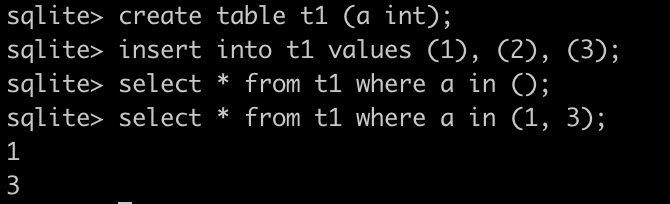 SQL in 查询 没有值为什么会报错,而不是返回空行? - 知乎