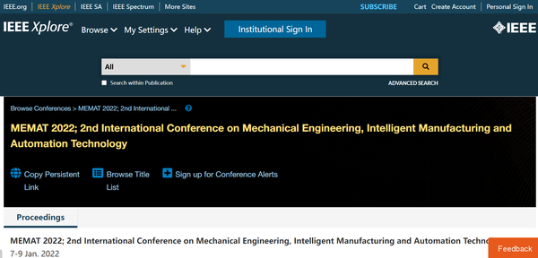 AEIC学术交流中心 的想法: 通知： MEMAT2022 已被IEEE Xplore收录。… - 知乎