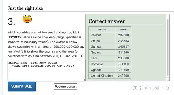 【刷题】SQLZOO（1-6） - 知乎