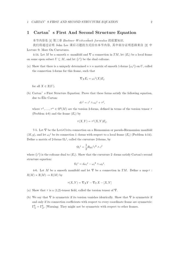 Cartan's Structure Equation - 知乎