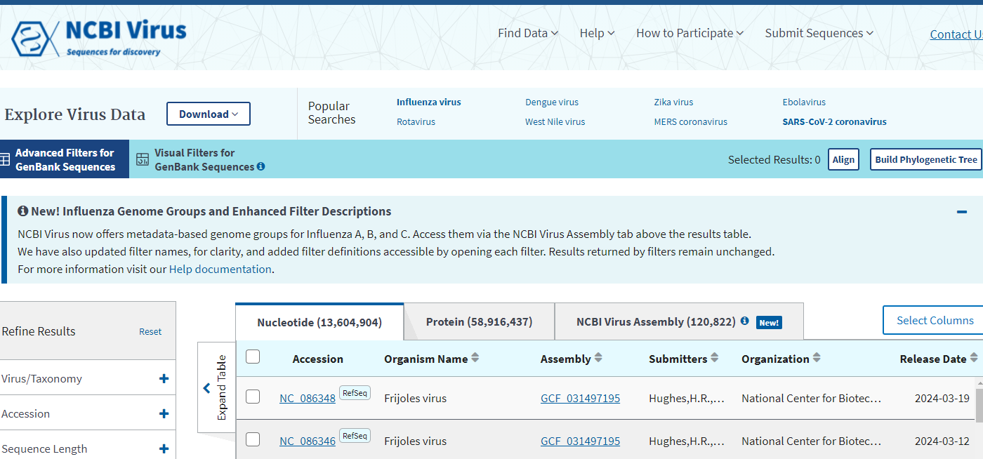 NCBI Virus：从NCBI下载病毒基因组数据 - 知乎