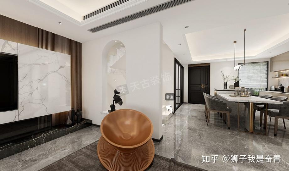 华宇御澜湾叠拼别墅装修现代简约设计效果图渝北天古装饰 知乎 2864