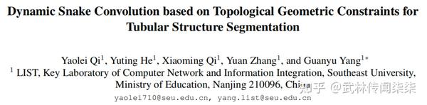 ICCV2023｜动态蛇形卷积（Dynamic Snake Convolution）用于管状结构分割 - 知乎