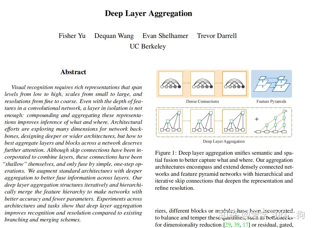 backbone:Deep Layer Aggregation（DLA） - 知乎
