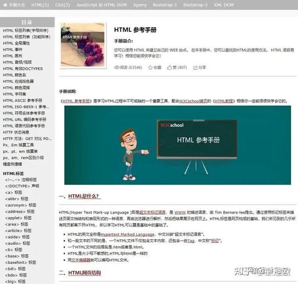 前端开发4年以来看过最炸的开发手册，HTML ，CSS，js ，HTML DOM，jQ，bootstrap，等等，赶紧收藏学习！ - 知乎