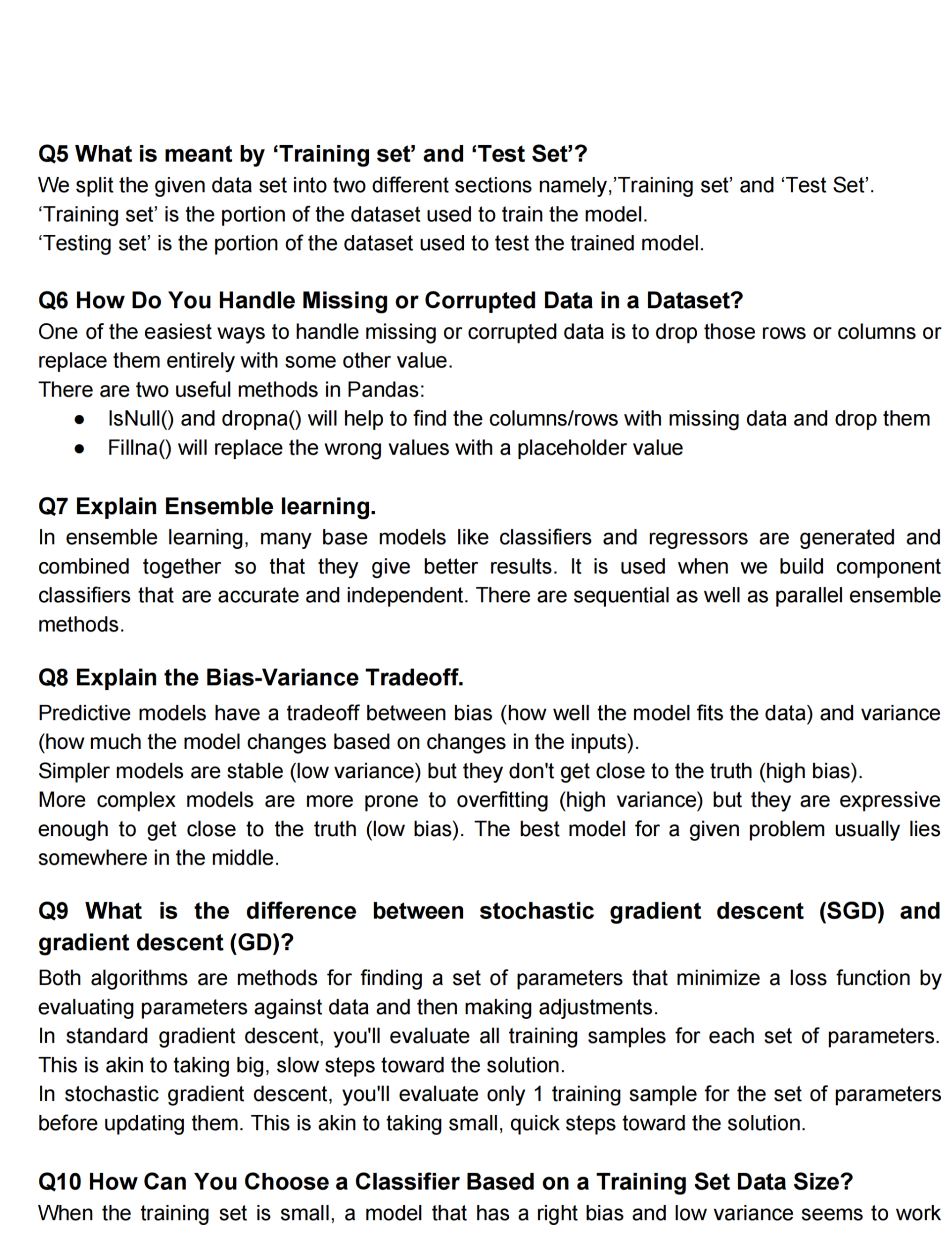 【OfferRealize】Top 100 Machine Learning Questions and Answers - 知乎