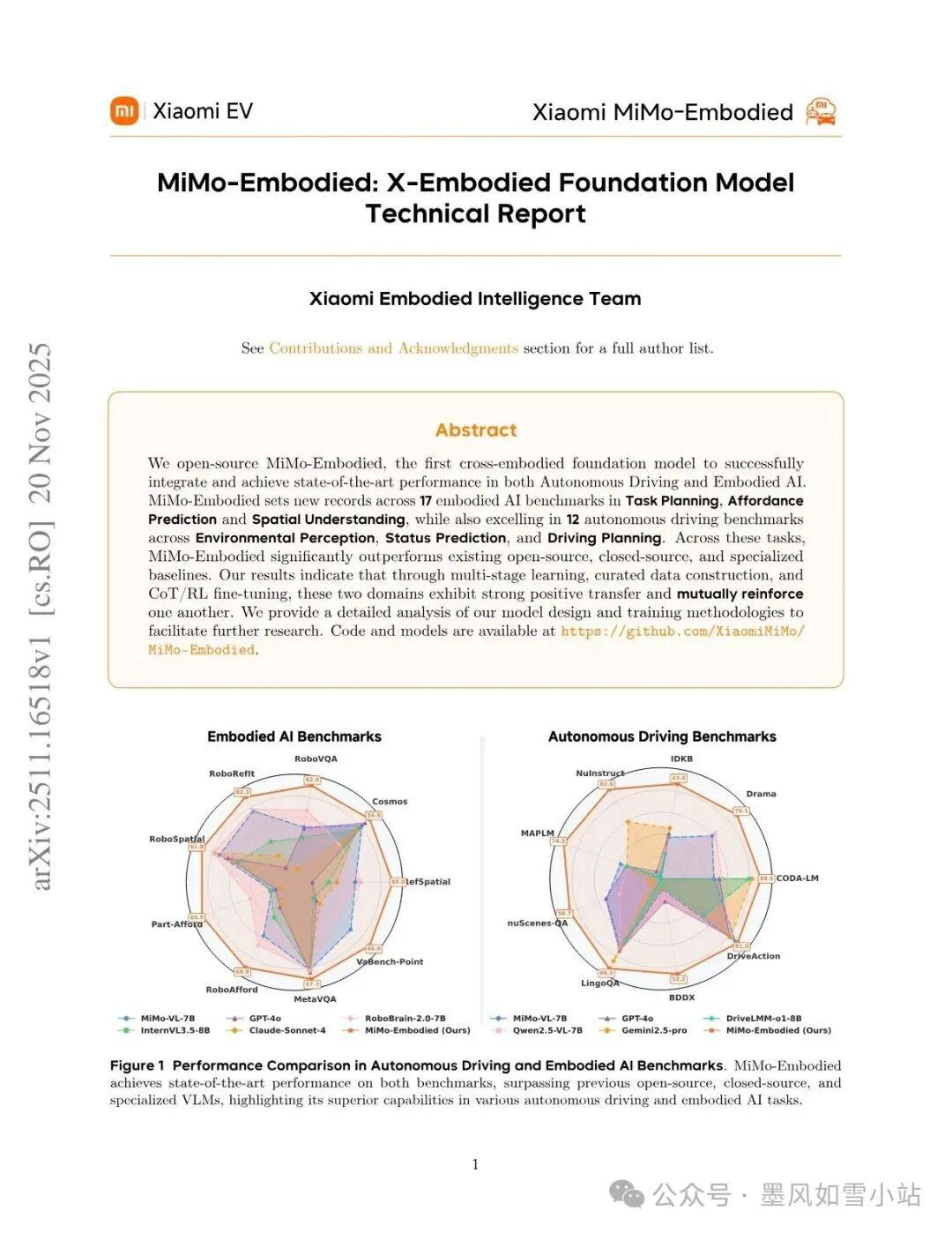 跨界颠覆！小米MiMo-Embodied如何重塑自动驾驶与具身智能？ - 知乎