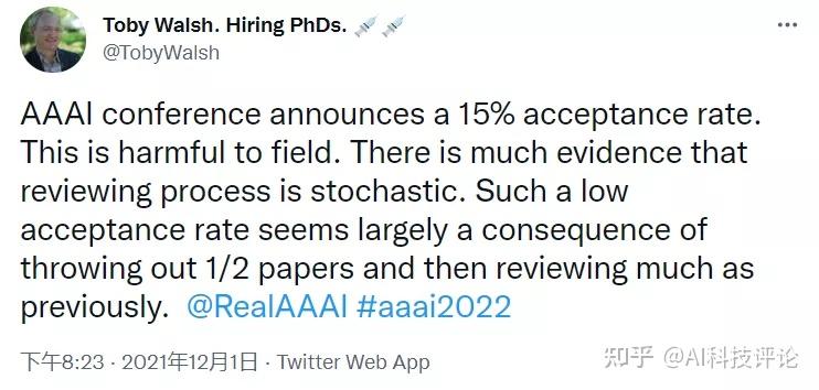 AAAI 2022遭全网吐槽 | 吃瓜：是论文不行还是审稿人不行？ - 知乎
