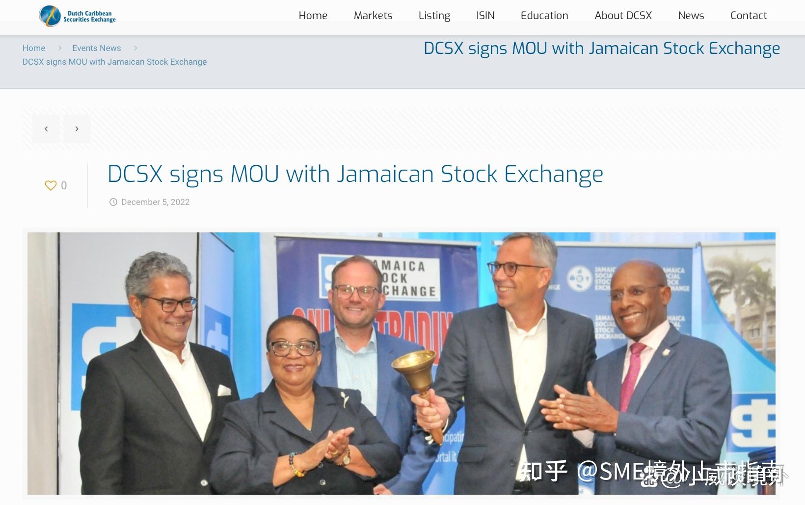 荷兰加勒比证券交易所(DCSX)：牙买加证券交易所签署谅解备忘录 - 知乎