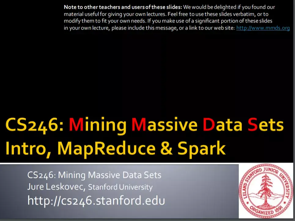 斯坦福CS246《大数据挖掘》2021课程开始了！Jure Leskovec大牛主讲，附课程PPT下载 - 知乎