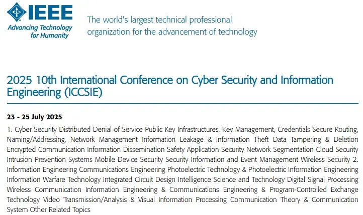 ACM/IEEE出版支持，往届EI、DBLP等收录，CCF推荐期刊遴选，第十届ICCSIE即将截稿 - 知乎