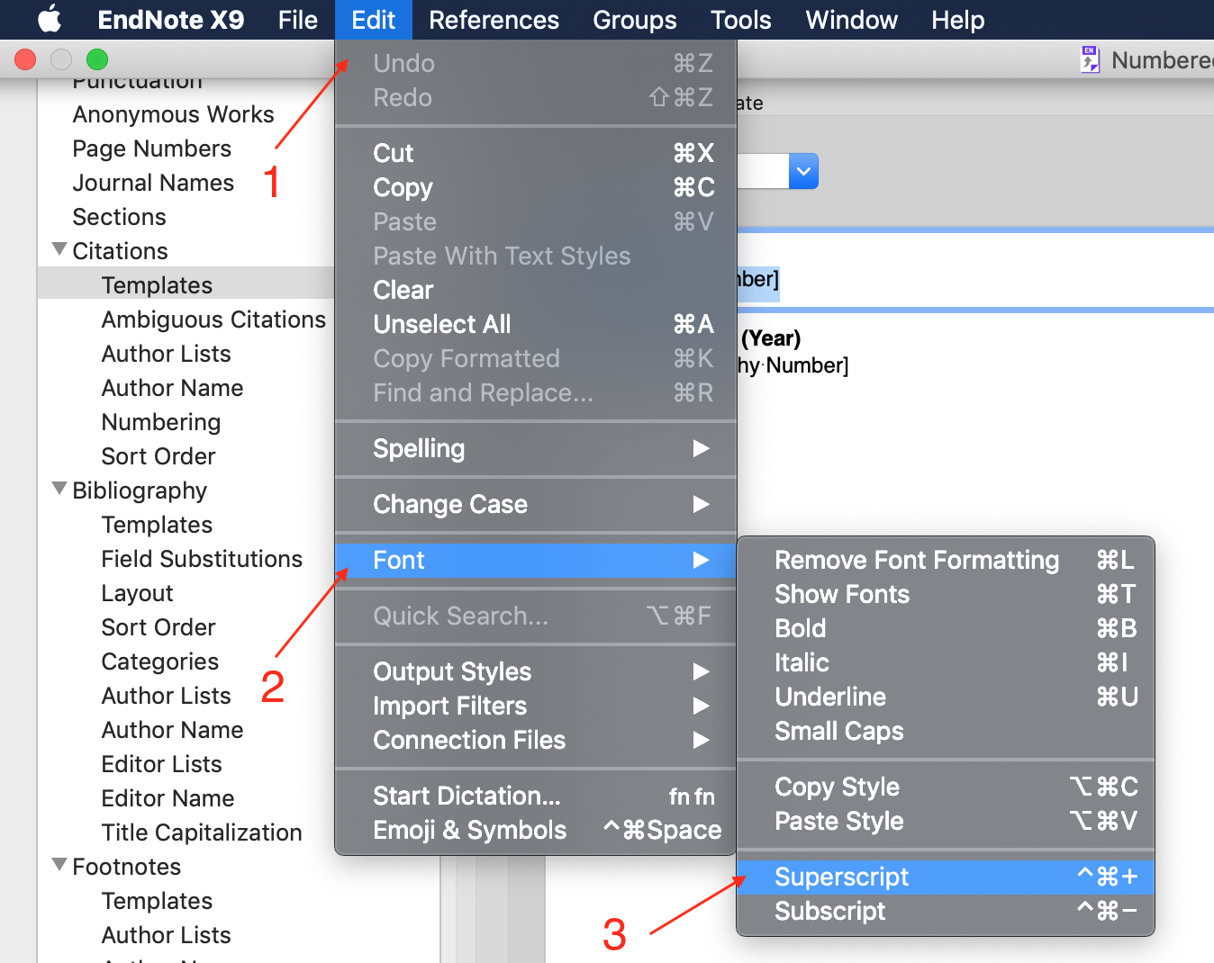 Endnote X9 for Mac插入文献，如何将文献序号改为上标 - 知乎