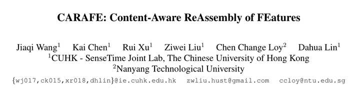 CARAFE: Content-Aware ReAssembly of FEatures - 知乎