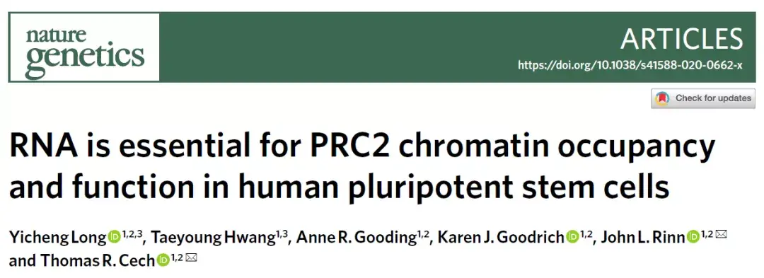 Nat Genet | RNA在调控PRC2基因组分布和组蛋白修饰中的关键作用 - 知乎