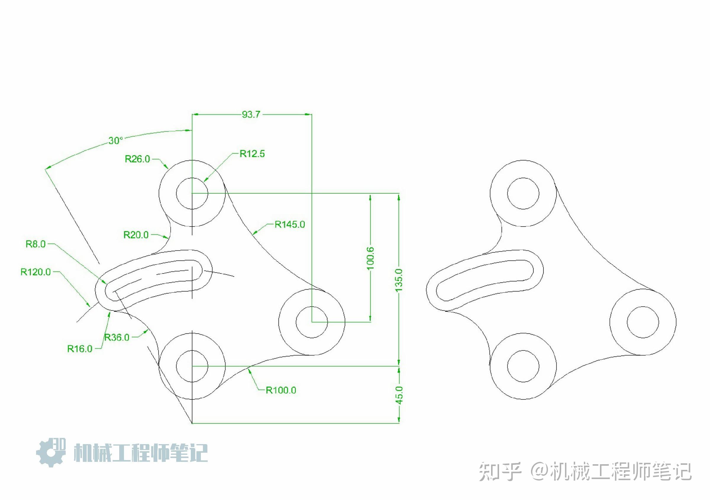 50例CAD练习图分享给大家，别忘了收藏哟！ - 知乎
