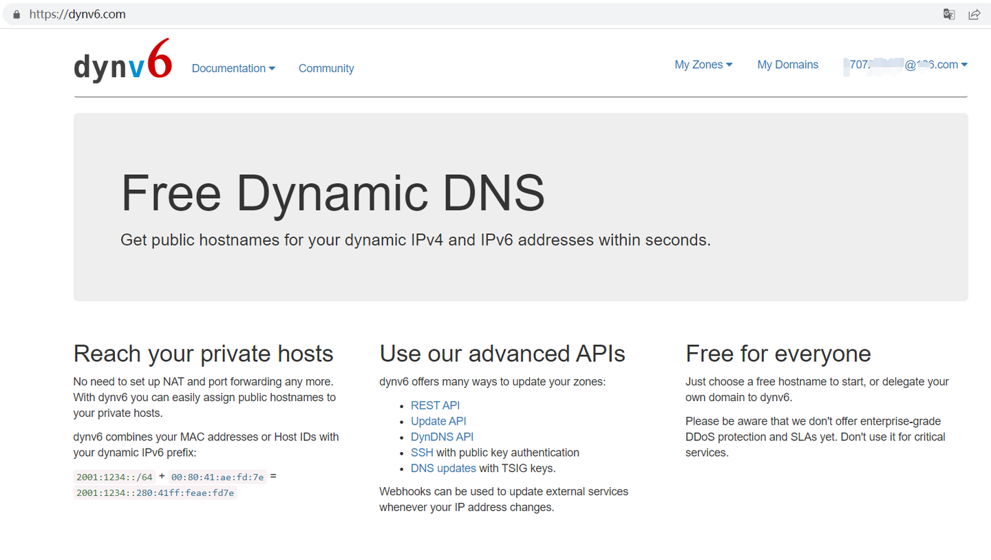 免费的ddns带飞黑裙(ipv6 Callback dynv6) - 知乎
