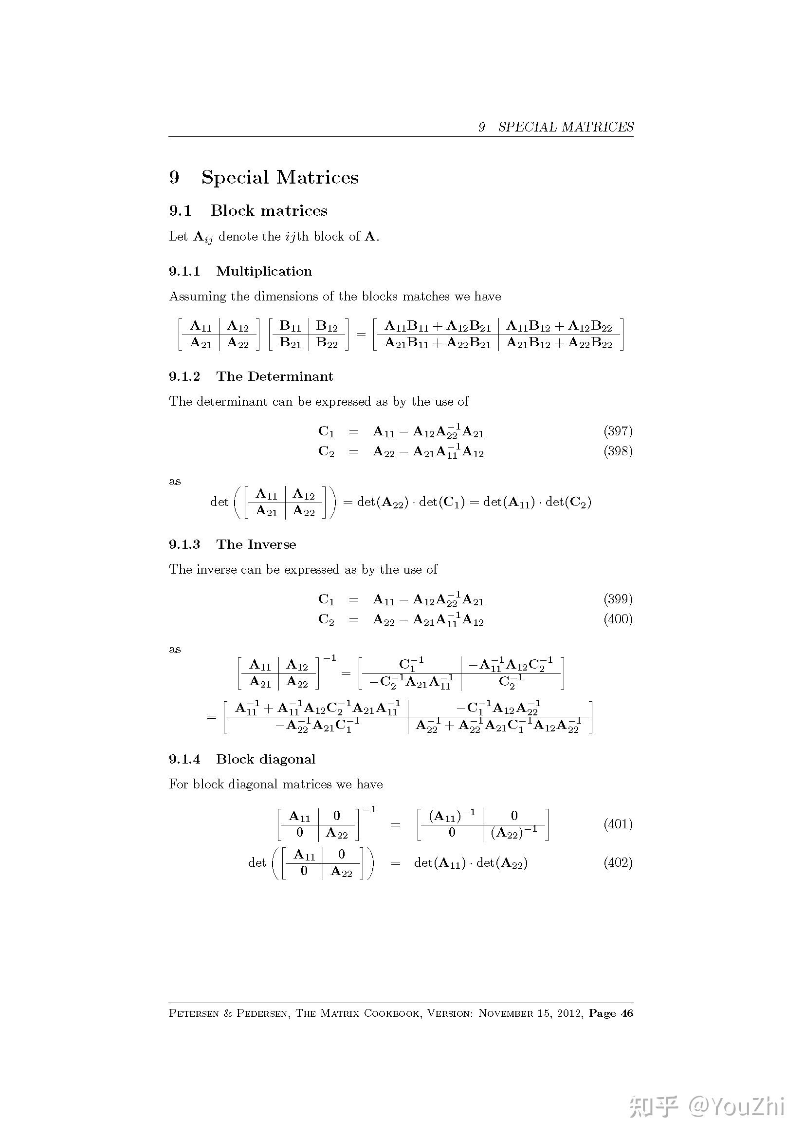 矩阵微积分公式查表(The Matrix Cookbook) - 知乎