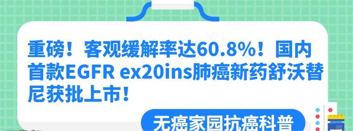 重磅！客观缓解率达60.8%！国内首款EGFR ex20ins肺癌新药舒沃替尼获批上市！ - 知乎