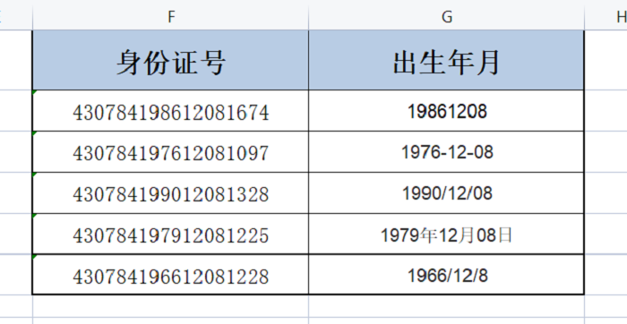 这里有五种身份证提取出生年月的格式 - 知乎