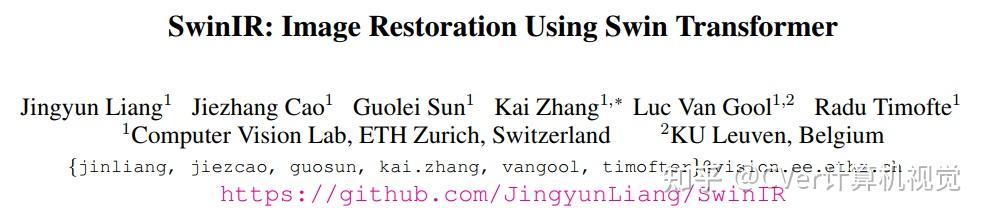 Transformer在图像复原领域的又一力作！ETH提出SwinIR：low-level视觉多项任务全面领先 - 知乎